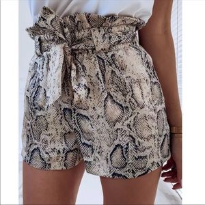 WILA | Shorts | Stylish Soft Snakeskin Print Paperbag Shorts | Poshmark